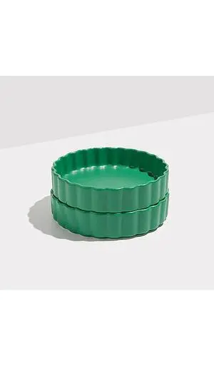 FAZEEK Ceramic Bowl Set Of 2 In Dark Green