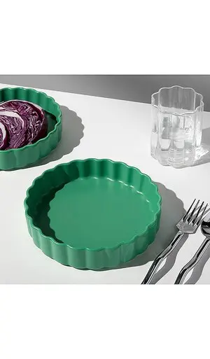 FAZEEK Ceramic Bowl Set Of 2 In Dark Green