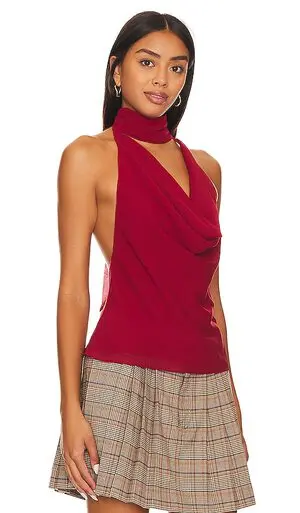 LOVERS AND FRIENDS Halter Neck Draped Top