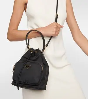 Prada Duet Small Re-nylon Bucket Bag - Black