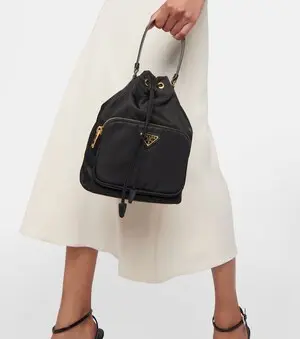 Prada Duet Small Re-nylon Bucket Bag - Black