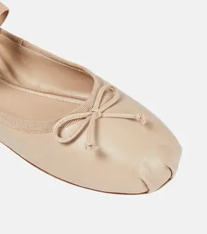 Miu Miu Logo Leather Ballet Flats
