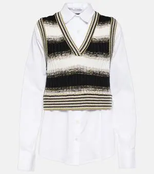 Veronica Beard Spear Cotton-blend And Wool Shirt