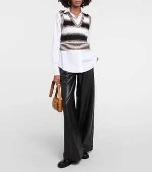 Veronica Beard Spear Cotton-blend And Wool Shirt