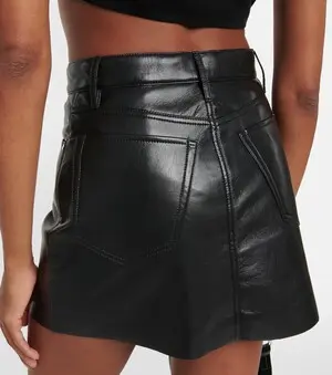 FRAME Le High 'n' Tight Leather Miniskirt