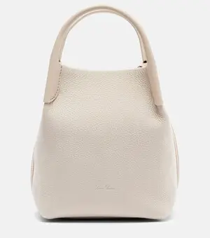 Loro Piana Bale Small Leather Bucket Bag - Beige