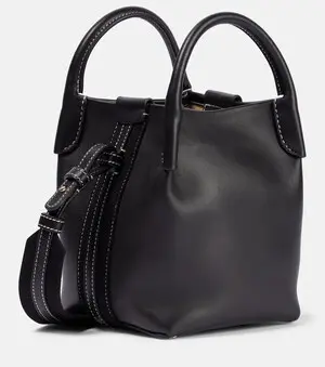 Loro Piana Bale Small Leather Bucket Bag - Black