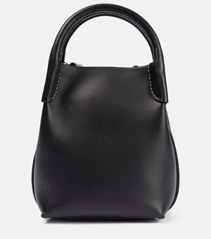 Loro Piana Bale Small Leather Bucket Bag - Black