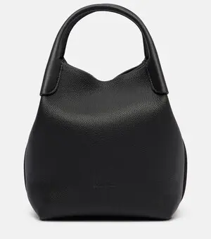 Loro Piana Bale Small Leather Bucket Bag - Black