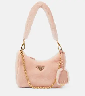 Prada Re-edition 2005 Shearling Shoulder Bag - Pink