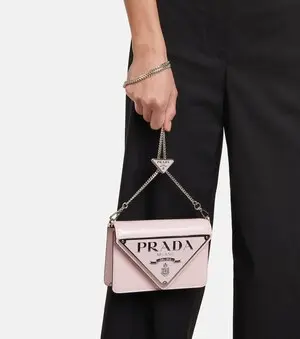 Prada Logo Leather Shoulder Bag