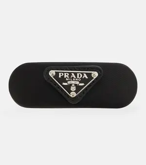Prada Logo Hair Clip - Black
