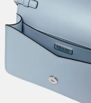 Prada Mini Leather Crossbody Bag - Blue