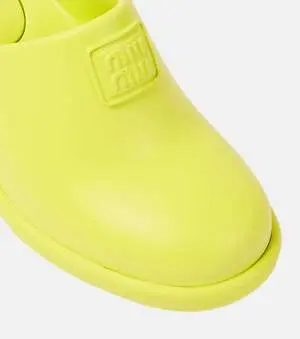 Miu Miu Logo Clogs - Green