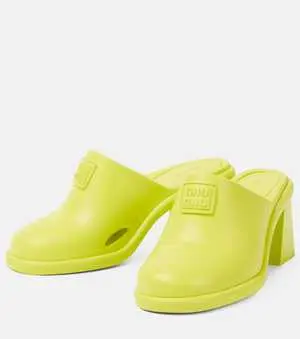 Miu Miu Logo Clogs - Green