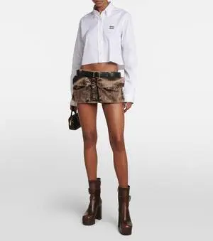 Miu Miu Mini Denim Skirt - Black