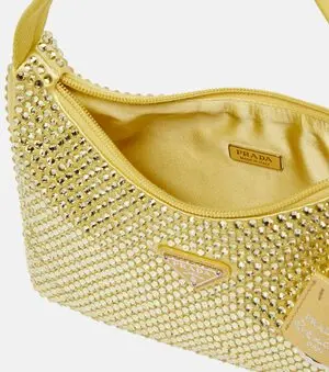 Prada Re-edition Mini Embellished Shoulder Bag - Yellow