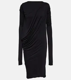 Rick Owens Draped Jersey Midi Dress