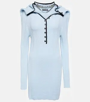 Y/project Chain-embellished Wool Minidress - Blue
