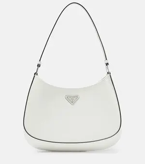 Prada Cleo Small Leather Shoulder Bag - White