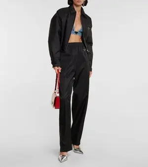 Prada Logo Denim Bralette