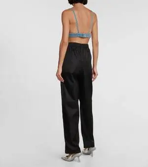 Prada Logo Denim Bralette