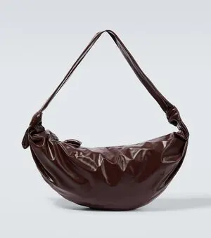 LEMAIRE Lemaire Croissant Large Leather Shoulder Bag Brown