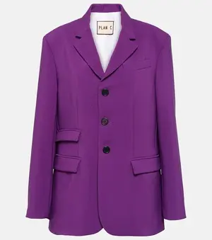 Plan C Single-breasted Cady Blazer - Purple