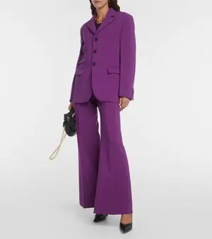 Plan C Single-breasted Cady Blazer - Purple