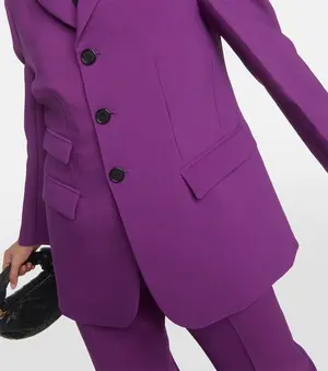 Plan C Single-breasted Cady Blazer - Purple