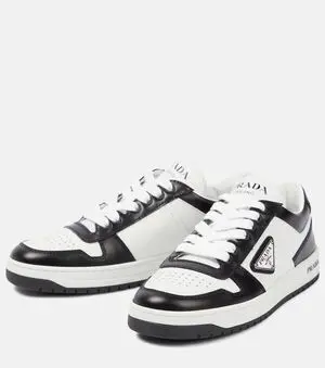 Prada Logo Leather Sneakers