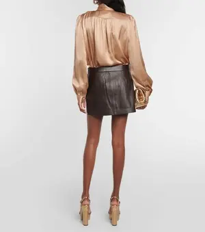 FRAME Leather Miniskirt