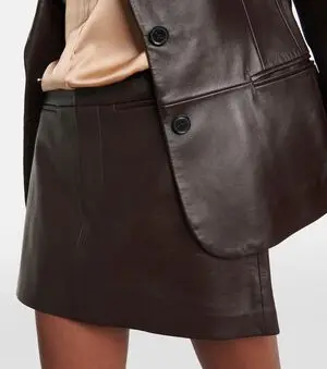 FRAME Leather Miniskirt