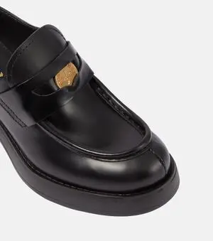 Miu Miu Leather Penny Loafers