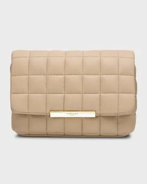 DEMELLIER Phoenix Quilted Leather Chain Shoulder Bag - Taupe Smooth