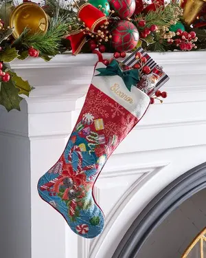 SFERRA Personalized Retro Candy Holiday Stocking - Multi
