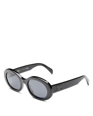 Celine Triomphe Round Sunglasses - Black/gray Solid