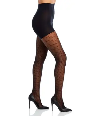 Wolford Control Top Dots Tights - Black