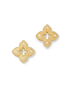 Roberto Coin 18k Yellow Diamond Stud Earrings - Gold