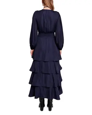 Maje Ruffinella Dress - Navy
