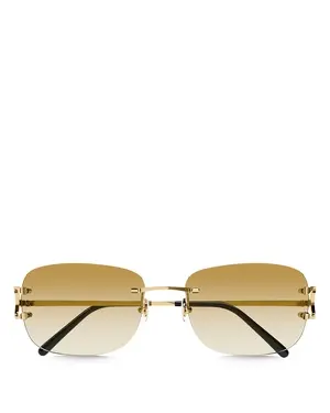 Cartier Signature C 24k Gold Plated Rimless Sunglasses - Gold/brown Gradient