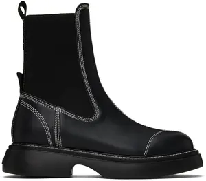 GANNI Everyday Mid Chelsea Boots - 099 Black