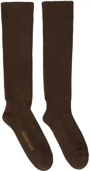 Rick Owens Knee-High Socks 0432 Brown/amethyst