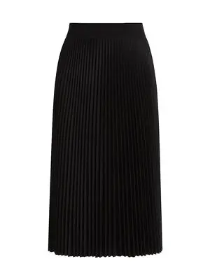 Theory Women's Sunburst Pleated Wool-Blend Midi-Skirt - Black  - Black