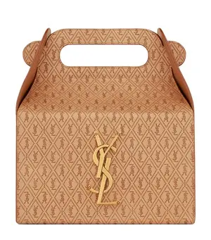 Saint Laurent Embossed Take-away Box Bag - Beige