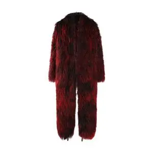 ANN DEMEULEMEESTER Jacobina Shearling Collarless Coat Open Back - Black
