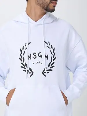 MSGM Cotton Sweatshirt With Logo Print - White