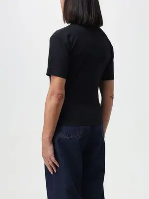 MSGM Cotton T-shirt With Embellished Logo - Black