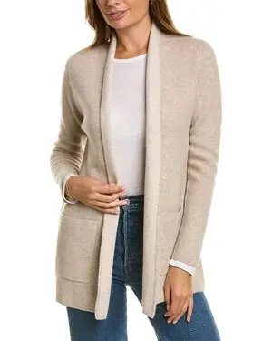 FORTE CASHMERE Double Knit Cashmere Cardigan - Beige