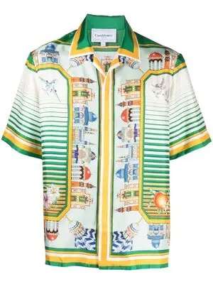 Casablanca Graphic-print Silk Shirt - White